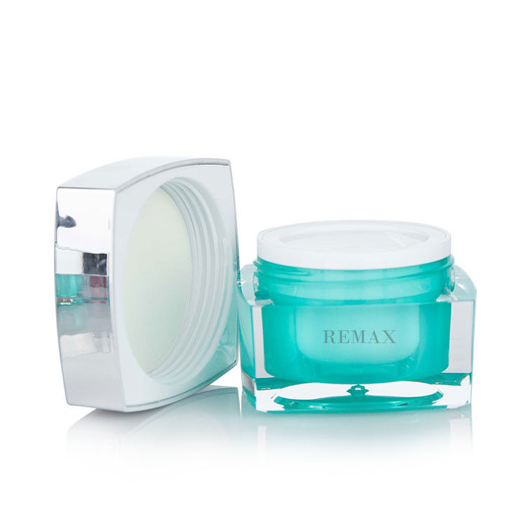 15g 40g Empty Cream Jar Square Plastic Double Layer Clear Plastic Jars ...